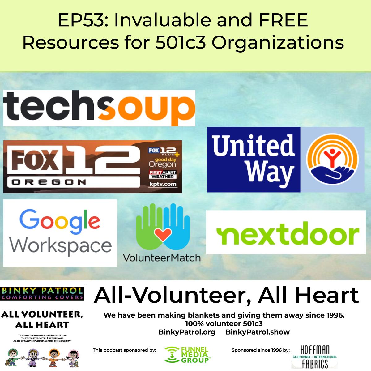 EP53: Invaluable and FREE Resources for 501C3 Organizations – Binky ...
